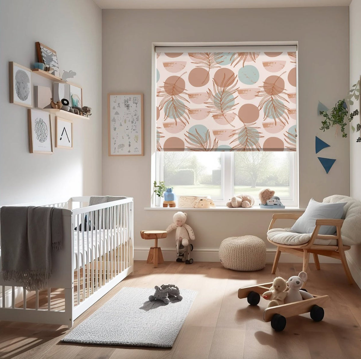 Boho Geometric Window Blinds for Doors, Custom Design Printed Roller ...